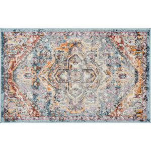 Bungalow Rose Javin Performance Denim Rug & Reviews | Wayfair