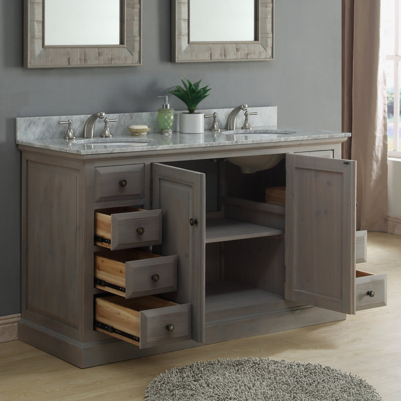 Darby Home Co Plympton 61'' Free-standing Double Bathroom Vanity with ...