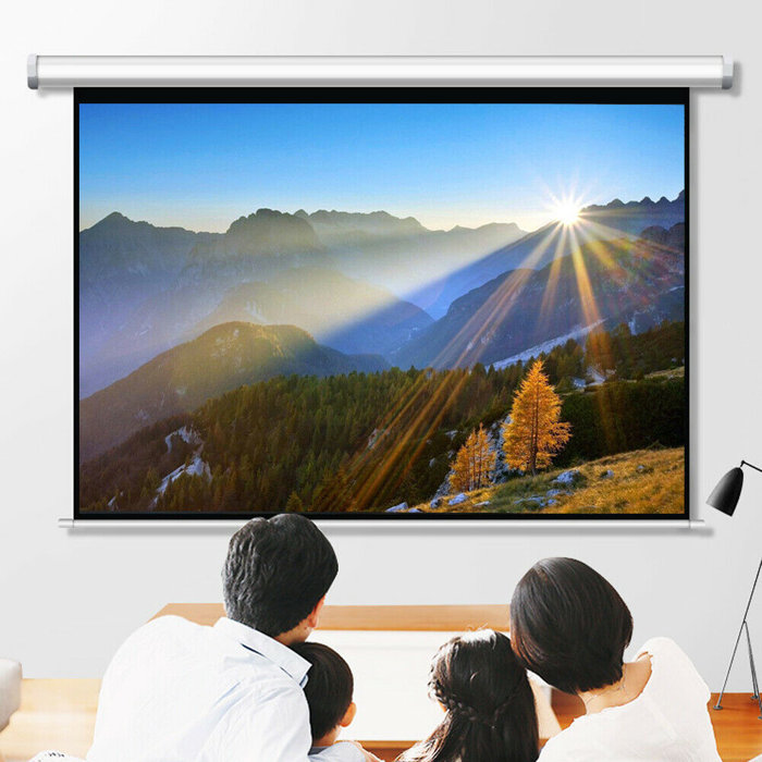 Ktaxon White 57.9'' x 77.6'' Manual Wall/Ceiling Mounted Projector ...