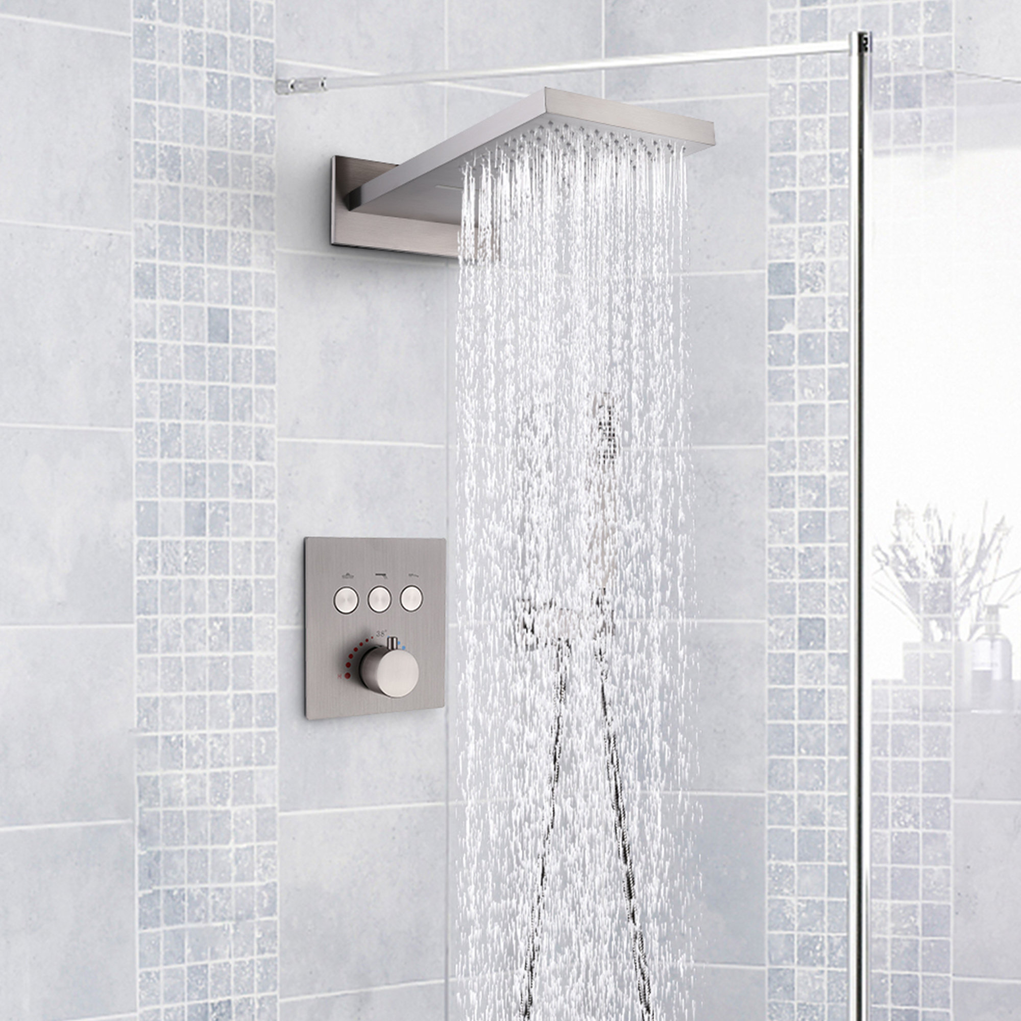 TL Thermostatic Complete Shower System with Rough-in Valve | Wayfair
