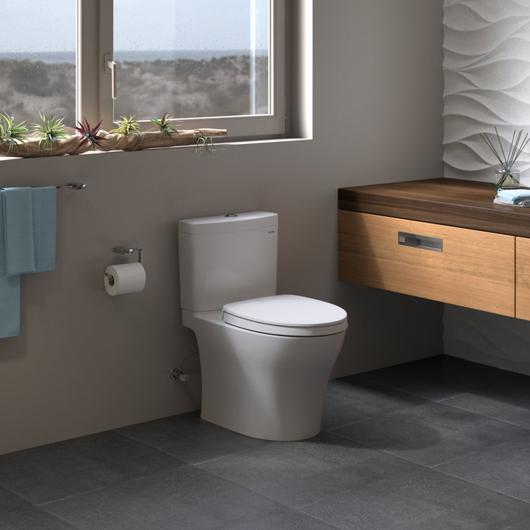 TOTO Aquia® Dual-Flush Elongated Two-Piece Toilet with Tornado Flush ...