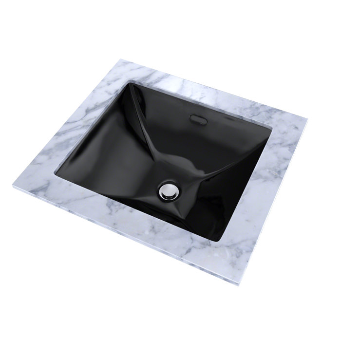 TOTO Legato® 17'' Black Vitreous China Rectangular Undermount Bathroom ...