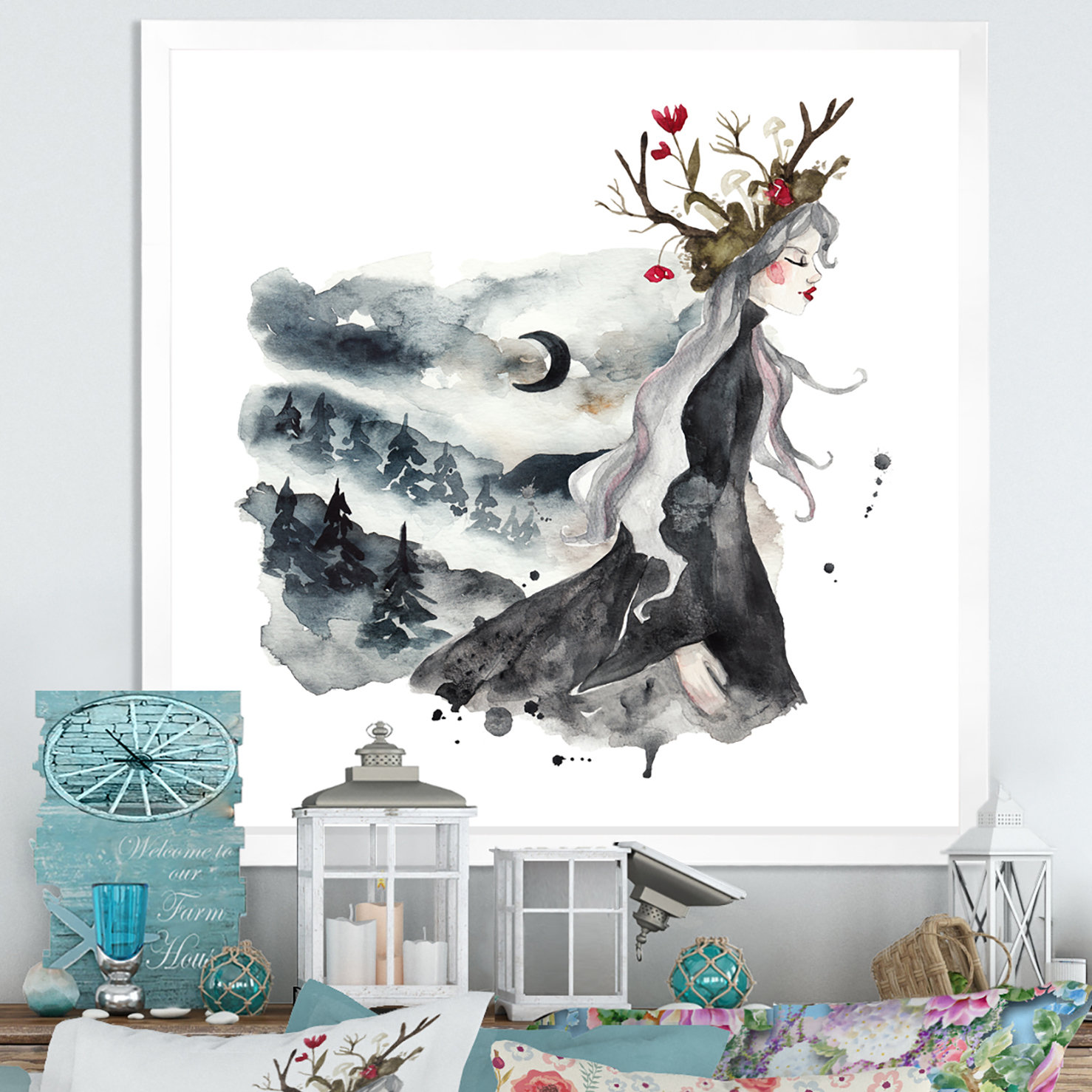 Winston Porter Grunge Girl And Forest Nymph Portrait - on | Wayfair