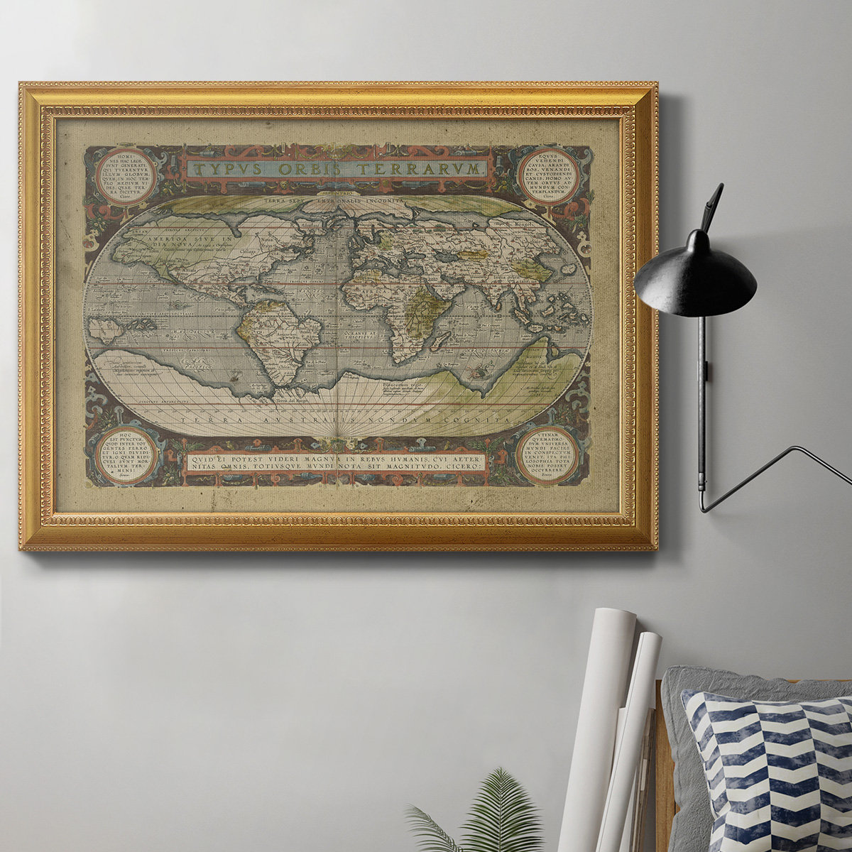 Red Barrel Studio® Embellished Antique World Map - Picture Frame ...