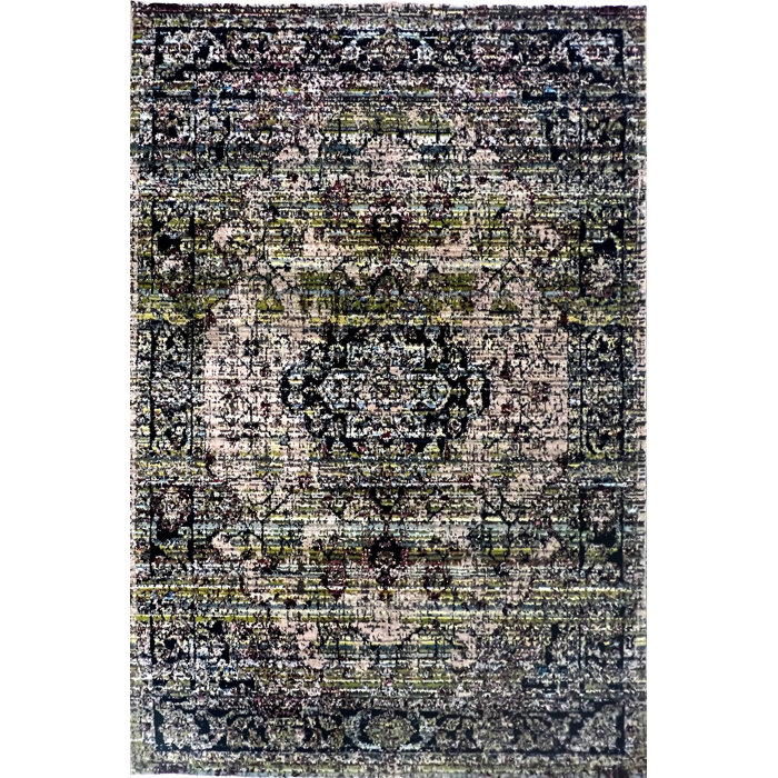MKGA Machine Woven Grey/Black/Green Rug | Wayfair.co.uk