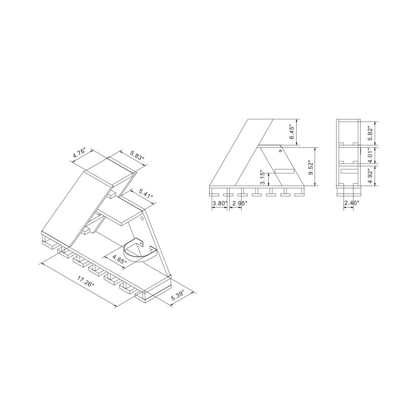Furniture of America 4 Bottle Wall Mounted Wine Bottle & Glass Rack in ...