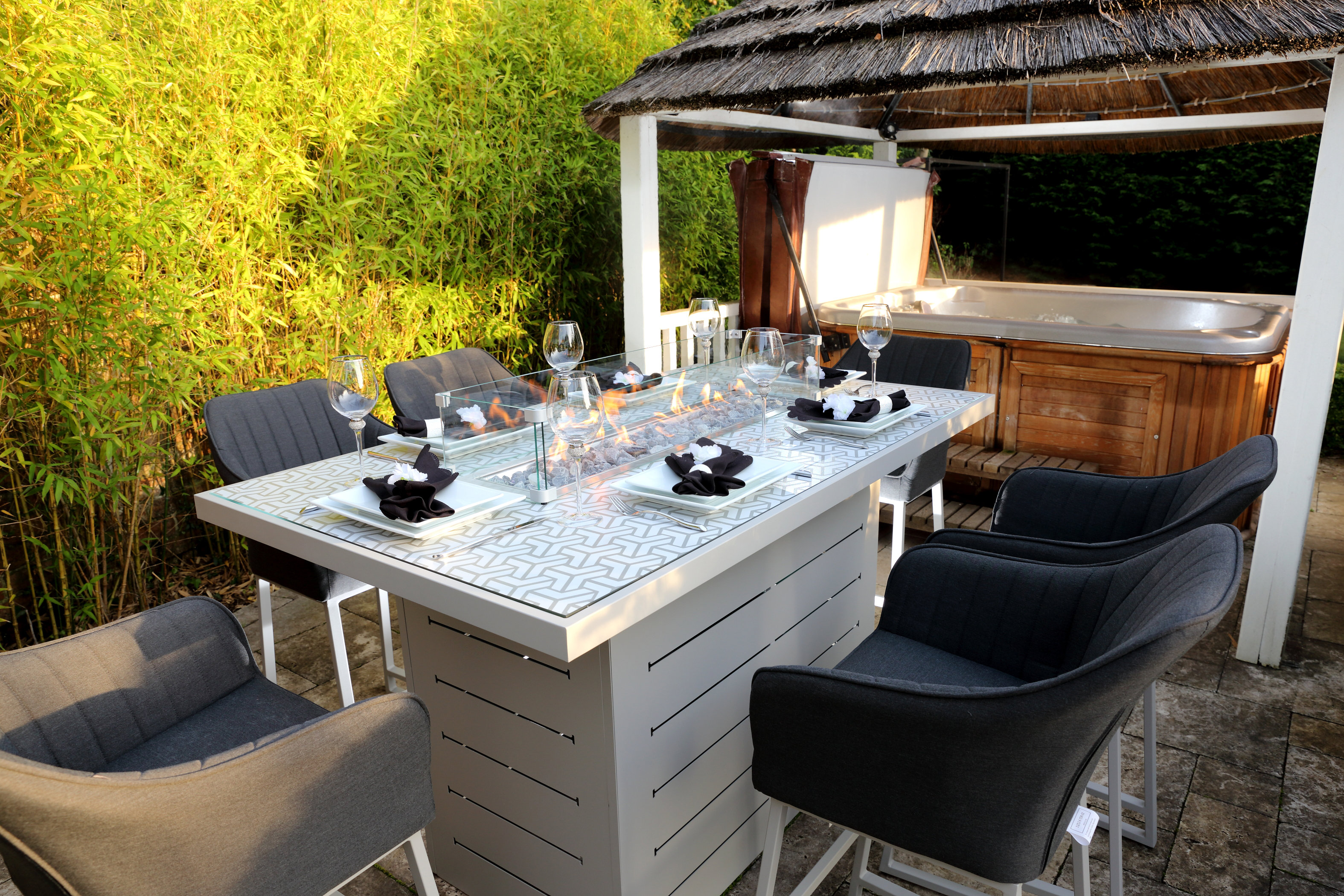 Kettle Rectangular 6 - Person 170Cm Long Aluminum Bar Height Dining Set ...