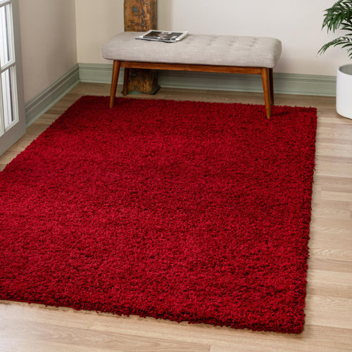 Ebern Designs Angeline Performance Cherry Red Rug & Reviews | Wayfair