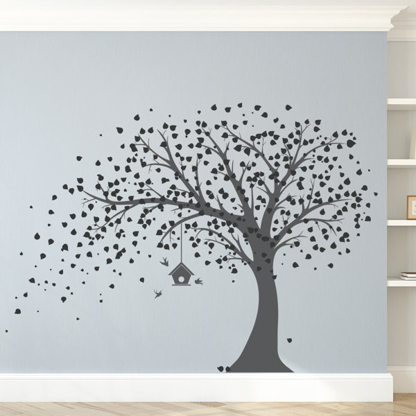 Zoomie Kids Large Windy Tree with Birdhouse Wall Decal & Reviews | Wayfair