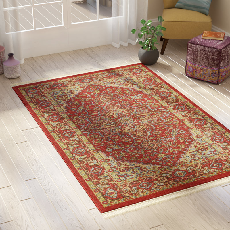 Bungalow Rose Eesi Power Loom Red Rug & Reviews | Wayfair