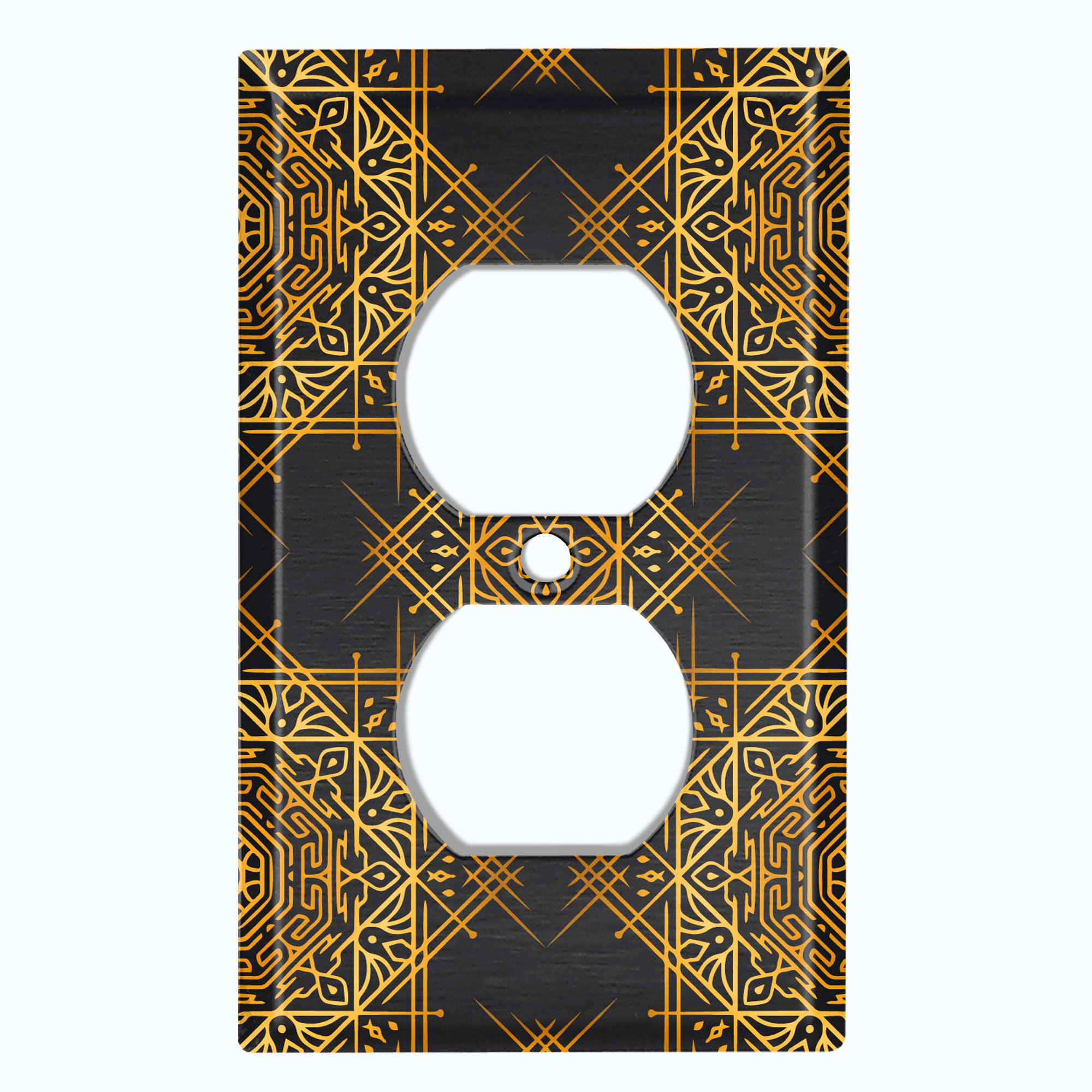 WorldAcc Fancy Damask Square Diamond 1-Gang Duplex Outlet Wall Plate ...