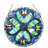 August Grove® Floral Tiffany Glass Window Panel & Reviews | Wayfair