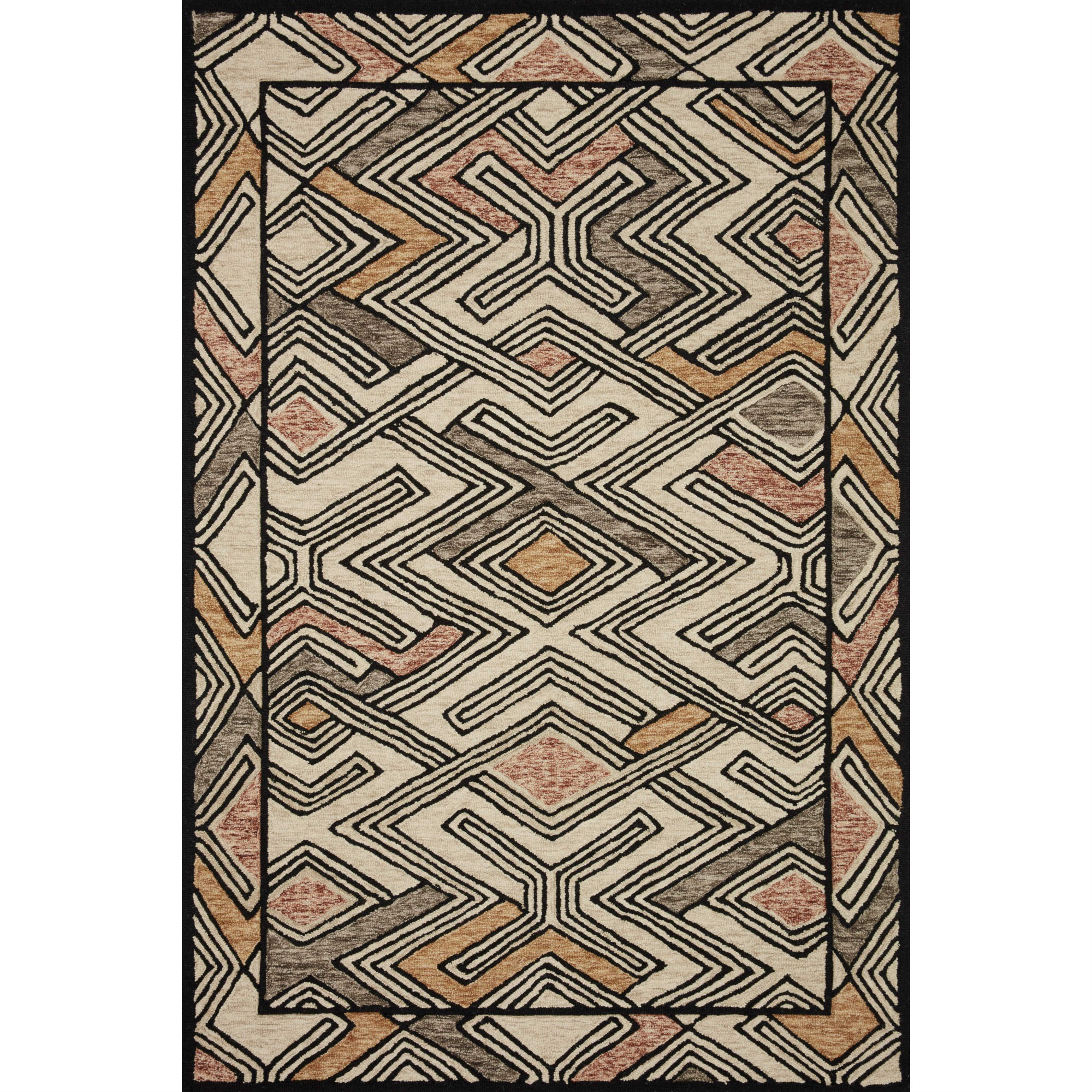 Union Rustic Bronwood Handmade Wool Ivory/Brown/Black Rug | Wayfair