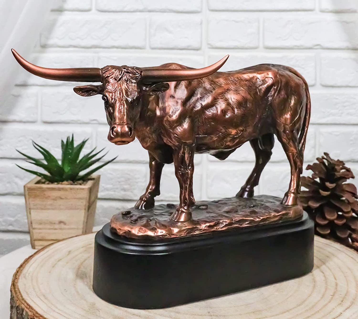 August Grove® Arzilla Lifelike North American Texas Longhorn Cow Steer ...