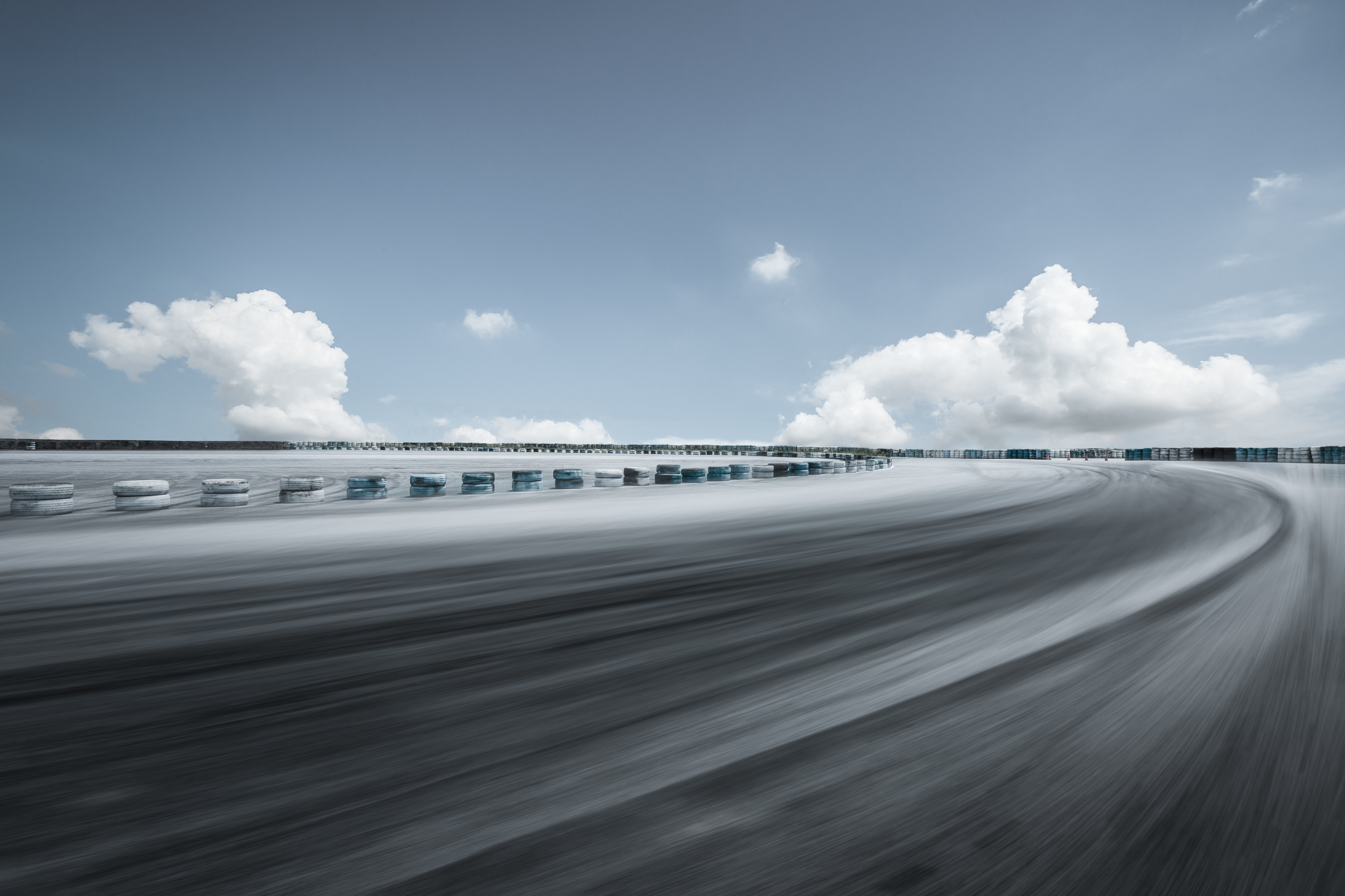 Highland Dunes Road Circuit And Clouds - Wrapped Canvas Photograph ...