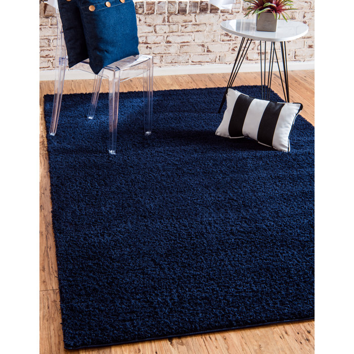 Ebern Designs Performance Midnight Blue Rug & Reviews | Wayfair