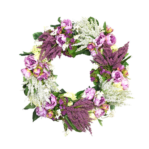 The Holiday Aisle® Handcrafted Faux Heather 27'' Wreath | Wayfair