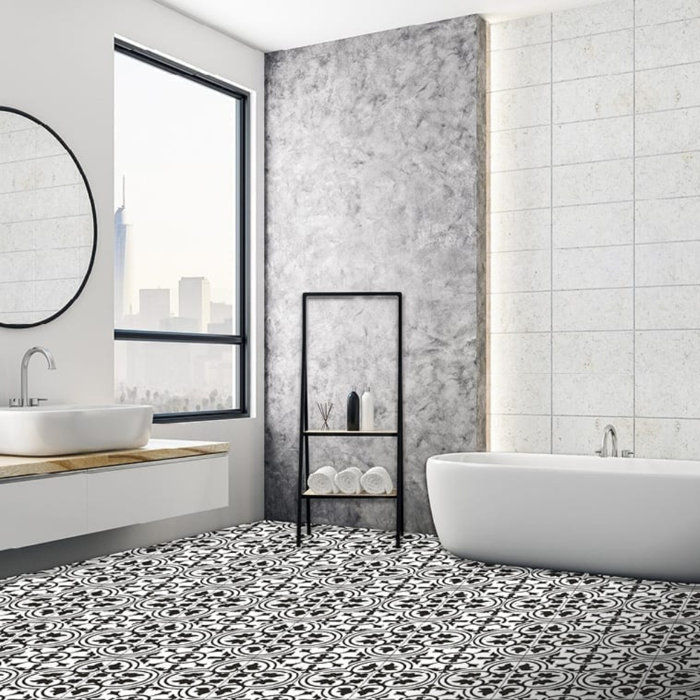Mulia Tile Dover 18" x 18" Porcelain Patterned Wall and Floor Tile ...
