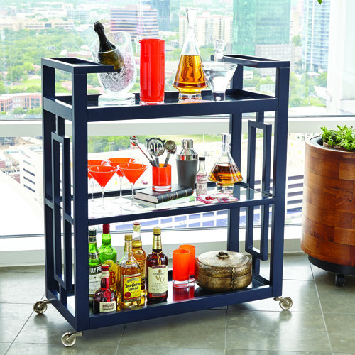 Global Views Grid Block Bar Cart | Wayfair