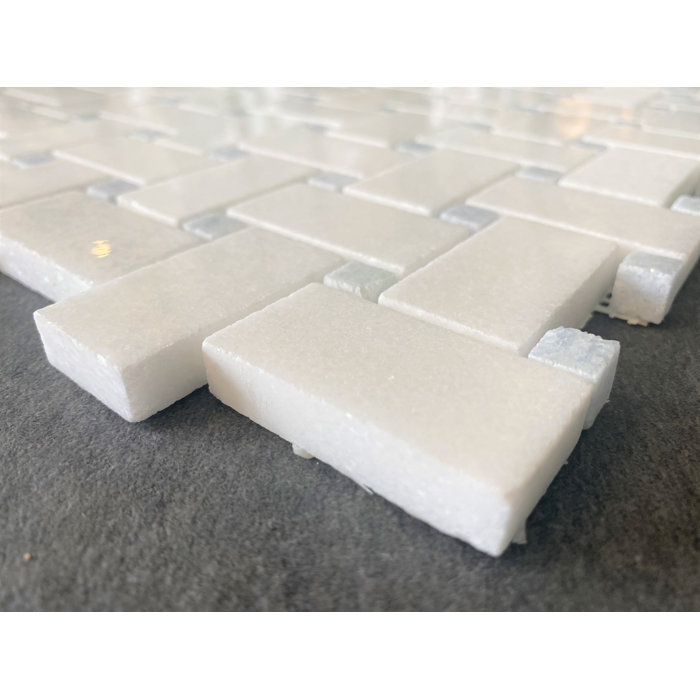 Mosaic Studio Thassos 1" x 2" Natural Stone Mosaic Wall & Floor Tile ...