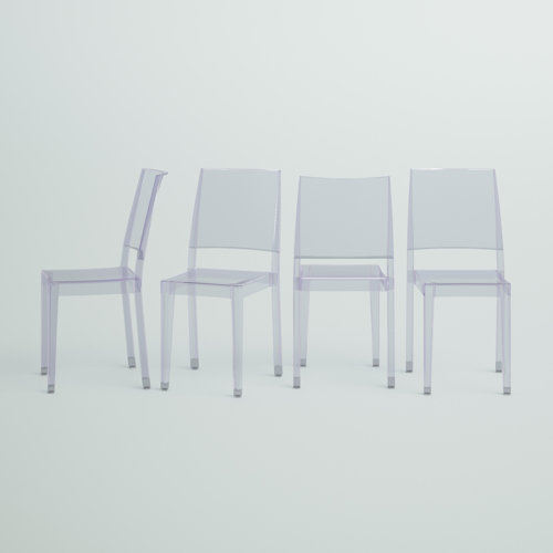 Orren Ellis Bralynne Transparent Stacking Side Chair - Armless Side ...