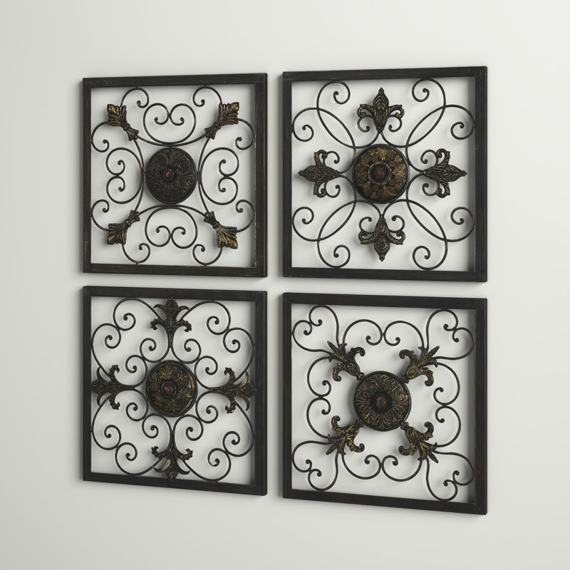 Andover Mills™ 4 Piece Metal Plaque Wall Décor Set & Reviews | Wayfair