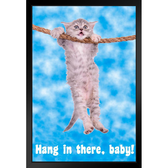 Trinx Hang In There Baby Retro Hang In There Cat Poster Funny Wall ...