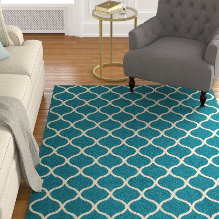 Charlton Home® Hershman Shag Area Rug in Teal & Reviews | Wayfair