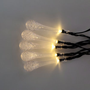 The Party Aisle™ Stigall Solar Powered Crystal Water Drop String Lights ...