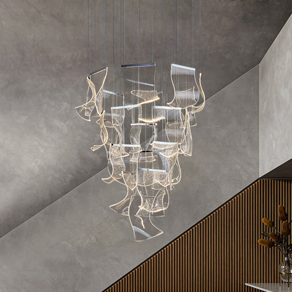 Orren Ellis Monahans 24 - Light Acrylic LED Tiered Chandelier | Wayfair