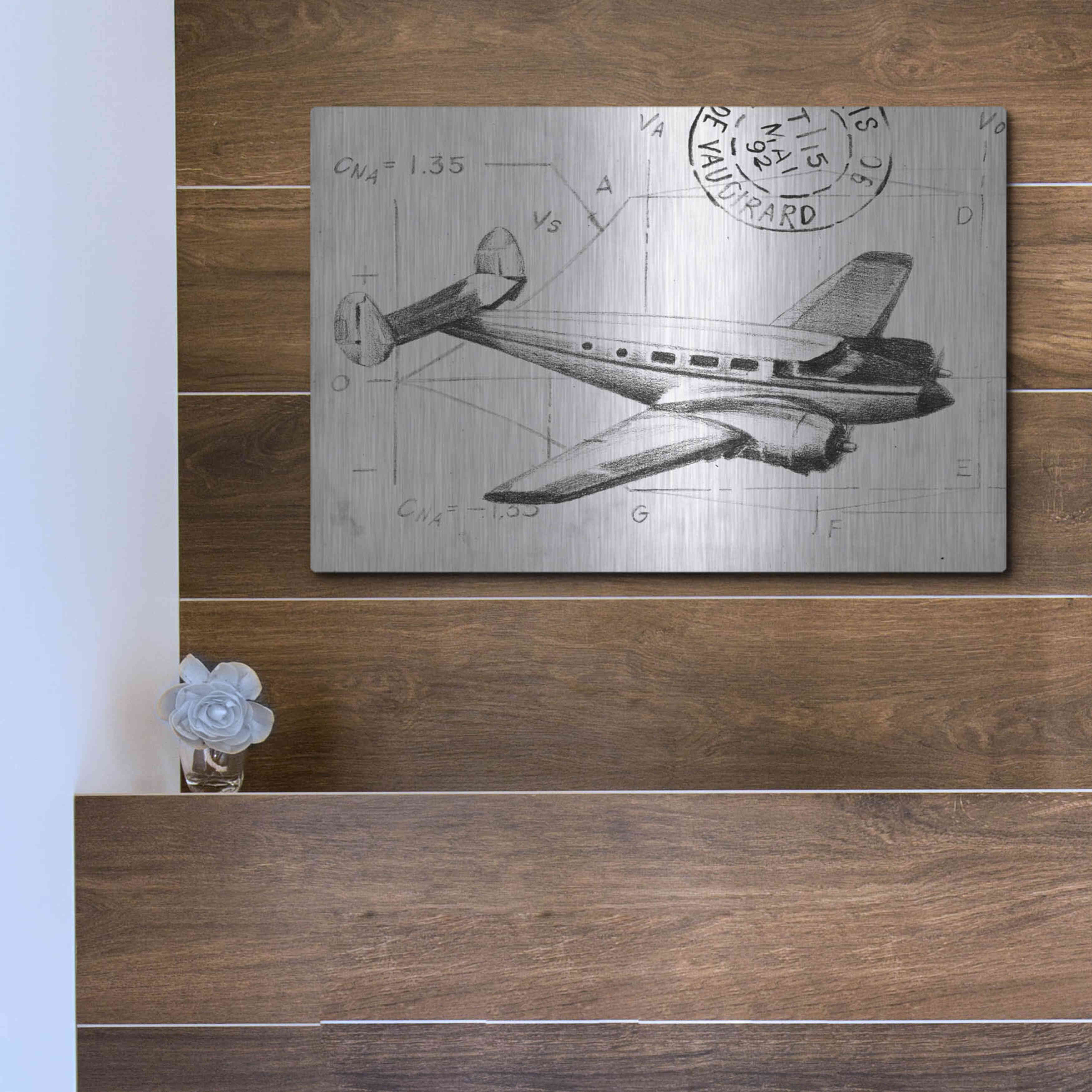 17 Stories Luxe Metal Art 'Flight Schematic IV' By Ethan Harp Flight ...