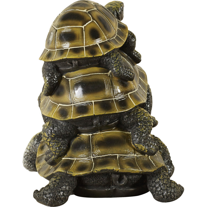 Design Toscano Three's A Crowd Stacked Turtle Statue & Reviews | Wayfair