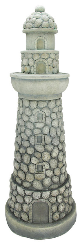 Northlight 28" Weathered Light Sea Blue Stone-Inspired Lighthouse ...