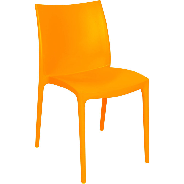 Metro Lane Auton Stacking Side Chair in Orange | Wayfair.co.uk