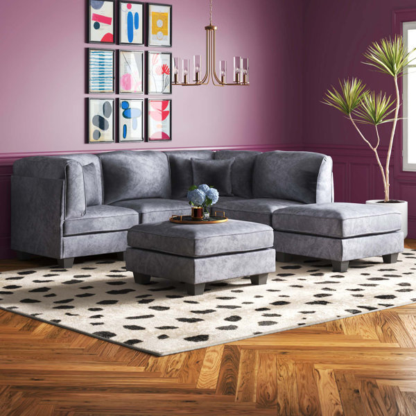 Light-pink-sectional | Wayfair