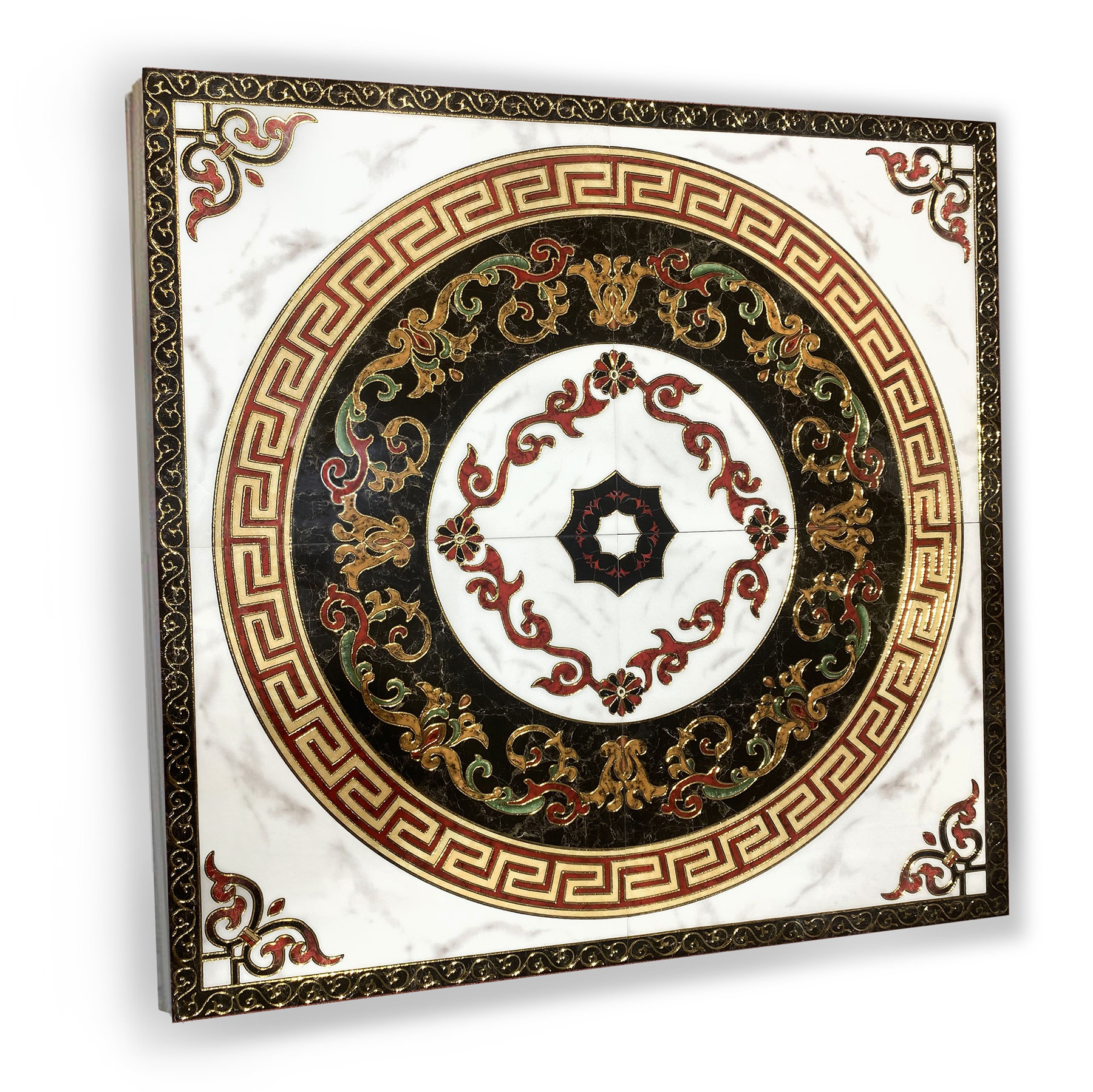 KruggReflectionsUSA Harrett 48" x 48" Straight Edge Porcelain Mosaic ...