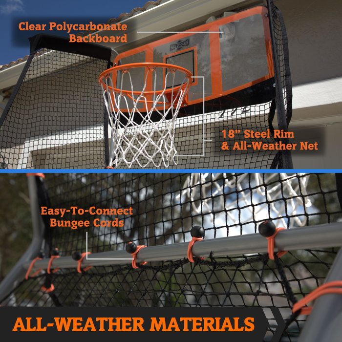 Hall Of Games Outdoor 2-in-1 Basketball And Baseball Pitchback Training ...