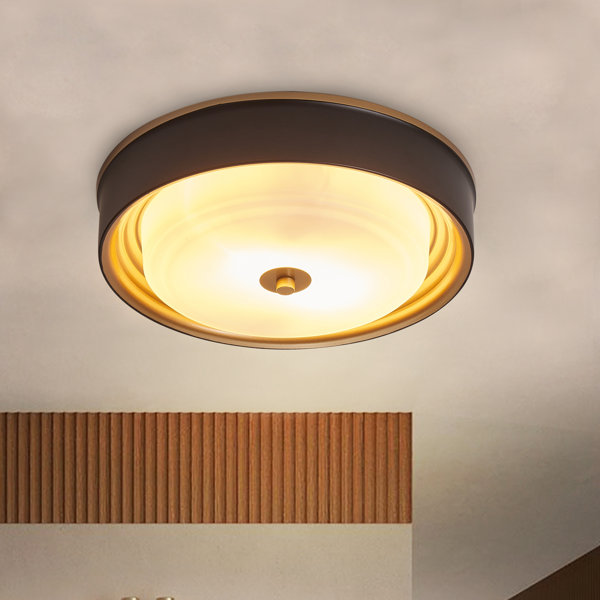 Mercer41 Daquavius Modern Flush Mount Ceiling Light Black and Gold ...