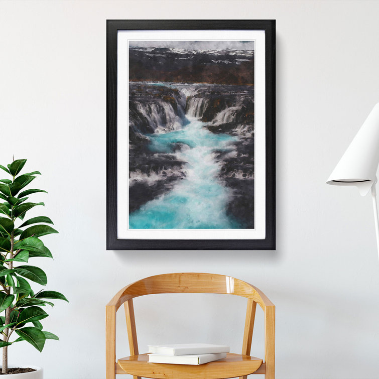 East Urban Home Bruarfoss Waterfall in Iceland - Picture Frame Painting ...