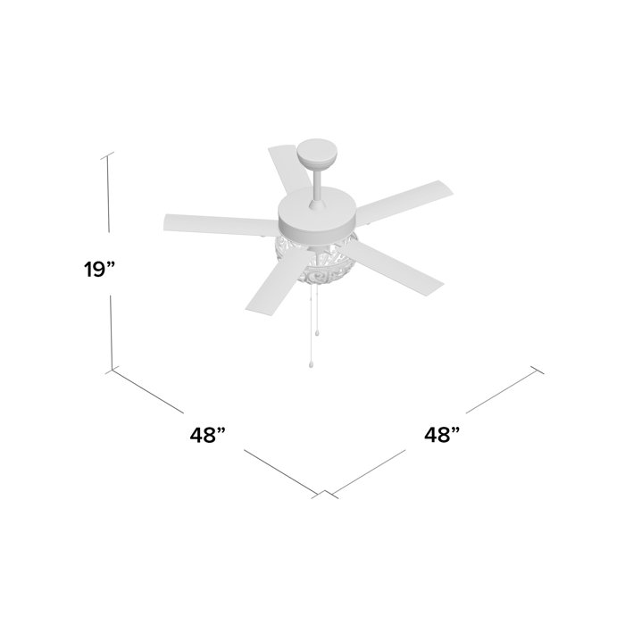 Astoria Grand 48'' Ceiling Fan with Light Kit & Reviews | Wayfair