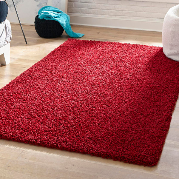 Ebern Designs Angeline Machine Woven / Power Loomed Performance Cherry ...