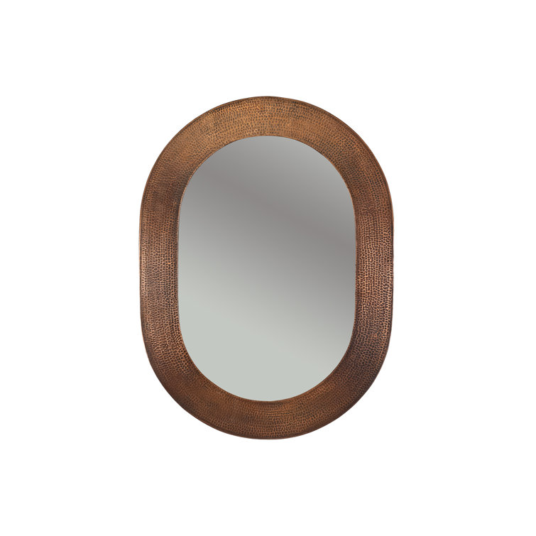Premier Copper Products 35" Oval Hammered Copper Mirror | Wayfair