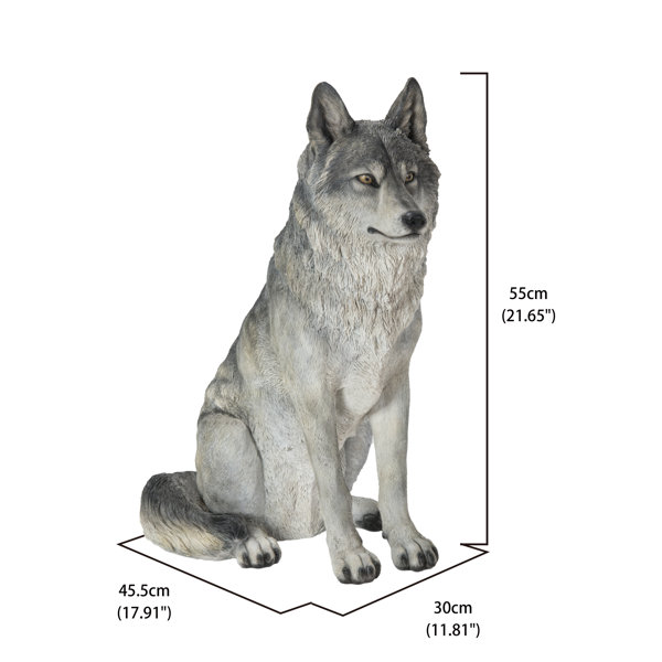 Hi-Line Gift Ltd. Sitting Wolf Statue | Wayfair