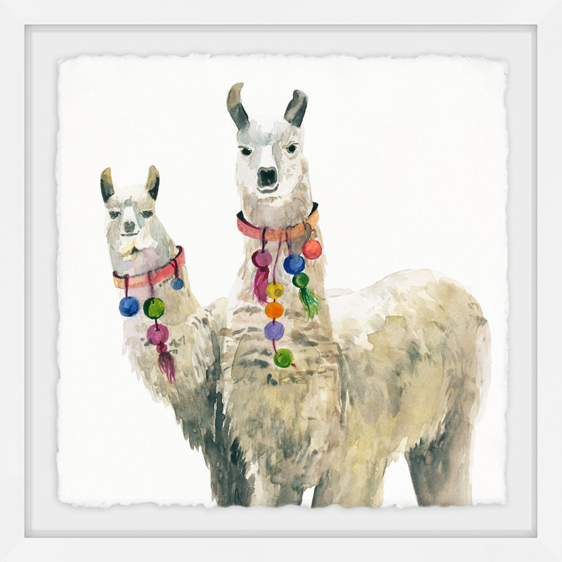 Brayden Studio® Llama Pair Framed On Paper Print & Reviews | Wayfair