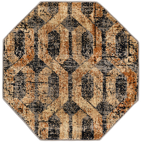 17 Stories Performance Brown/Gray Rug | Wayfair