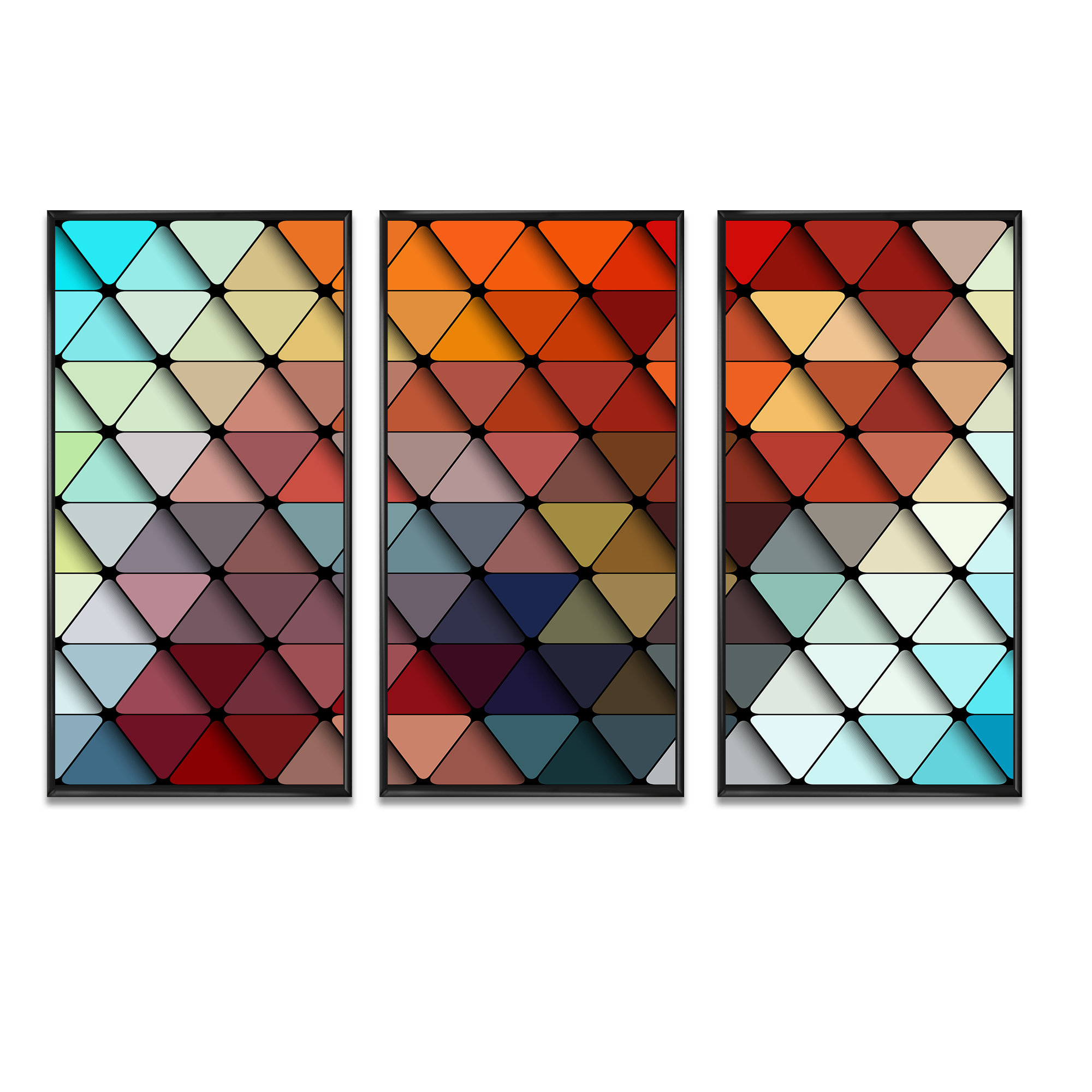 George Oliver 3D Diamond Shaped Geometry In Shades Of Blue And Red - 3 ...