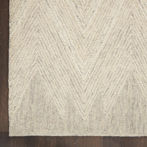 Sand & Stable Zoe Handmade Wool Gray/Ivory Rug & Reviews | Wayfair