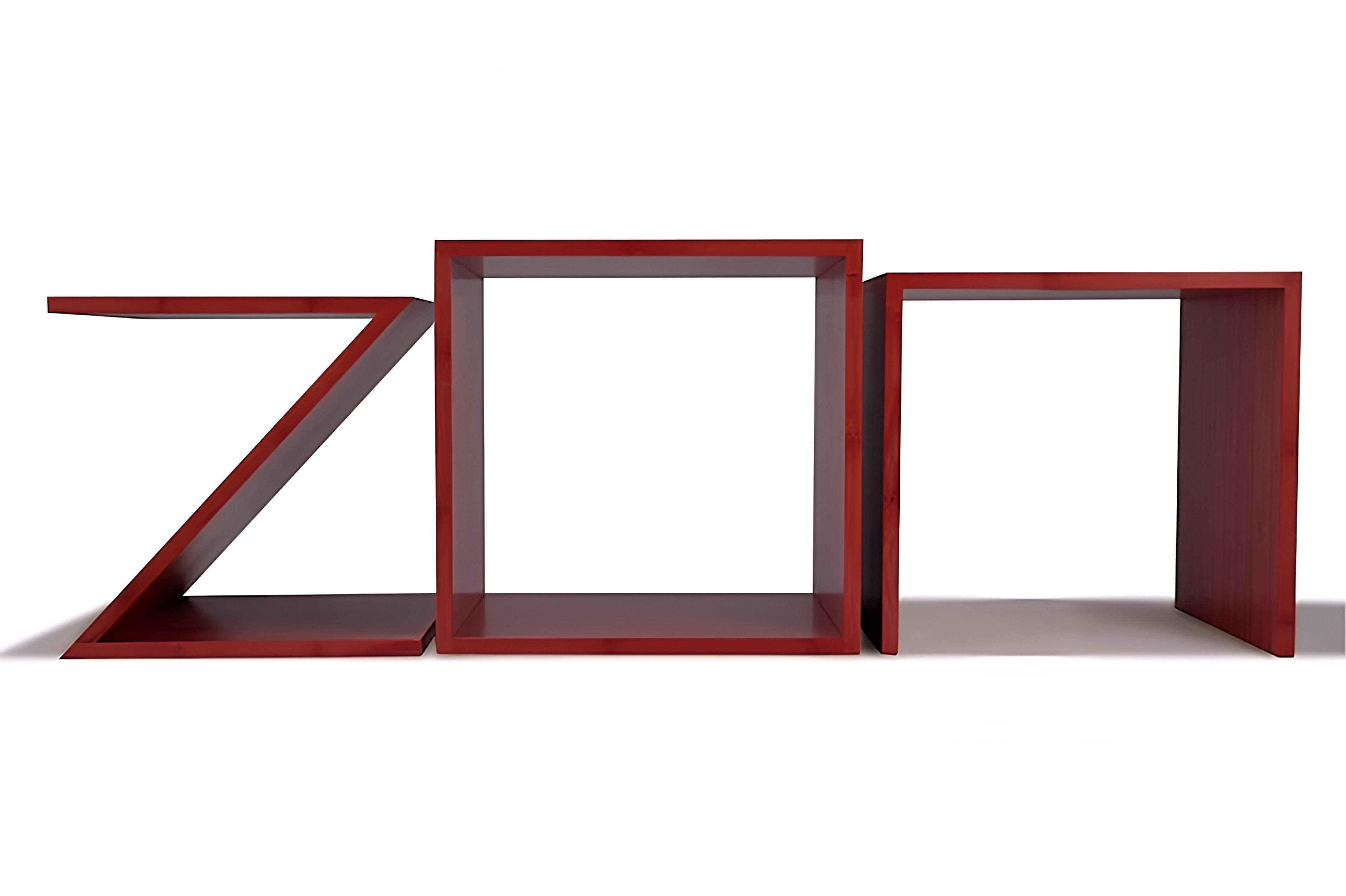 Genus Furniture 18.5'' Tall Solid Wood Floor Shelf Nesting Tables | Wayfair