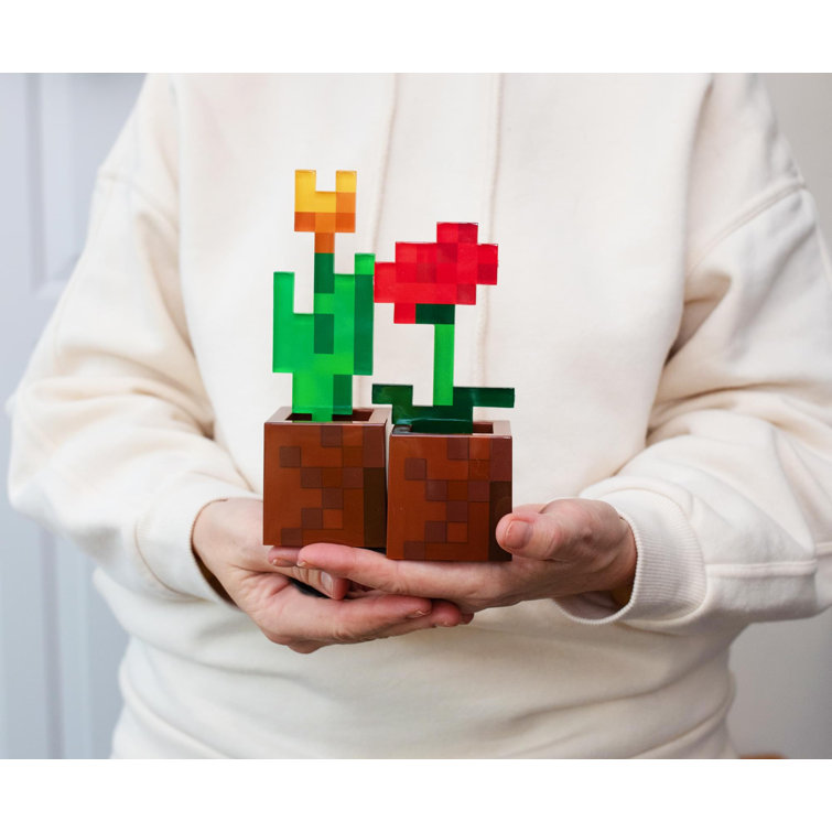 Ukonic Minecraft Orange Tulip And Poppy Flower Pot Mood Lights | Wayfair