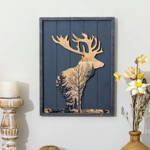 Millwood Pines Forest Moose Wood Wall Decor | Wayfair